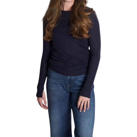 Closed | Tops | New Closed Crew Neck Long Sleeve Top In Dark Night ...